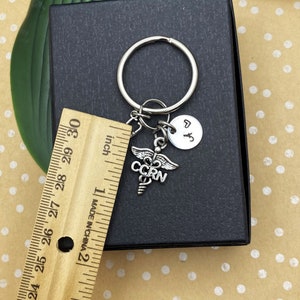 CCRN KEYCHAIN With Stethoscope Personalized W Initial Charm -critical ...