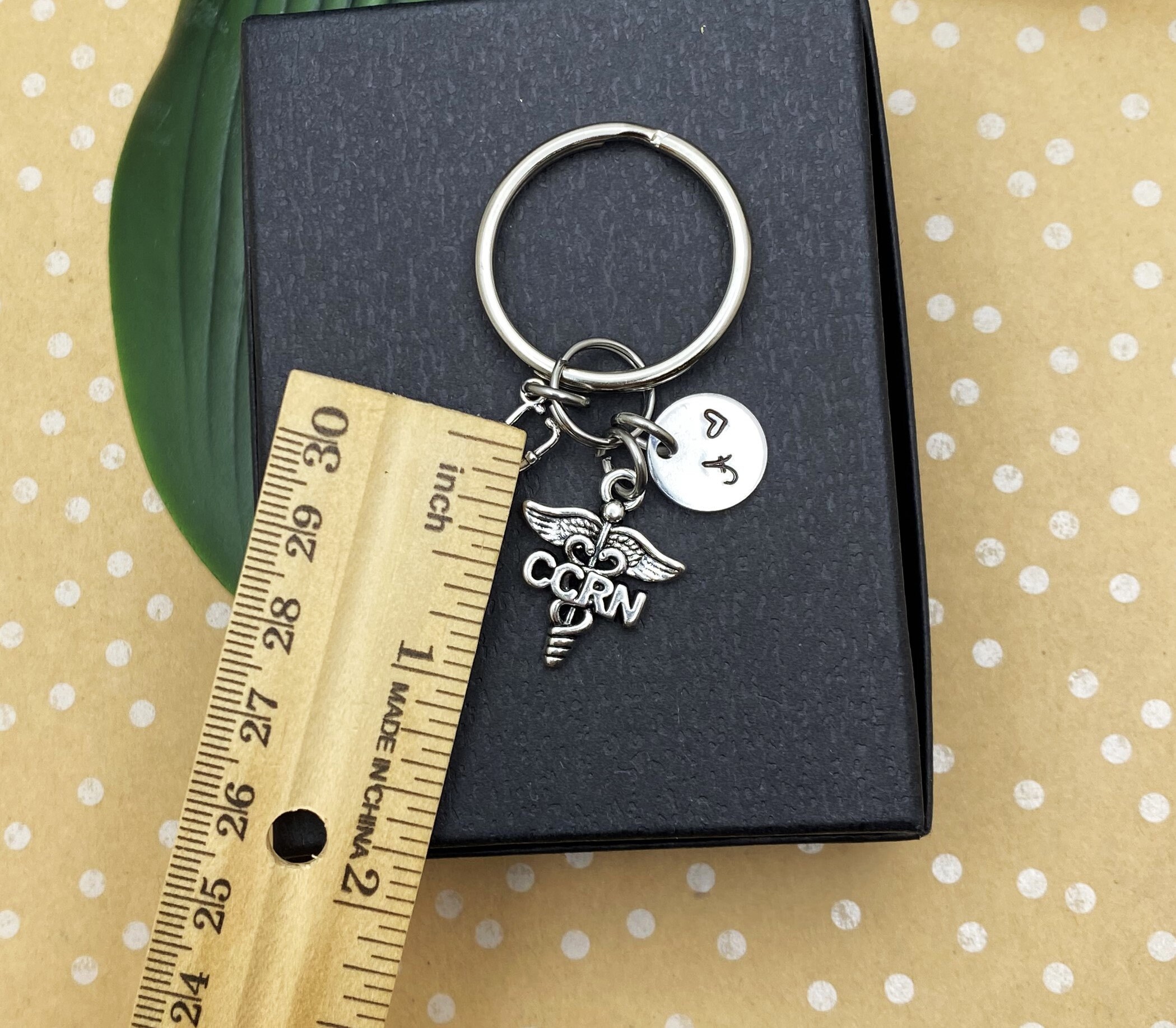 CCRN KEYCHAIN With Stethoscope Personalized W Initial Charm -critical ...
