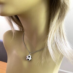 3D SOCCER BALL NECKLACE Black & White - Choose Large or Small Soccer ...