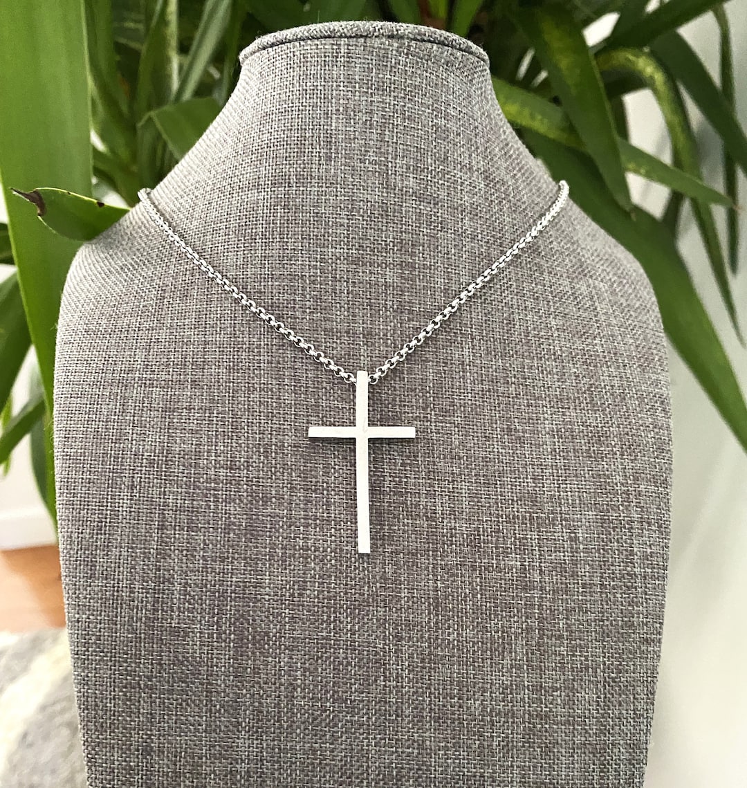 XL Large Stainless Steel Thick CROSS NECKLACE for Man or Woman, Chain ...