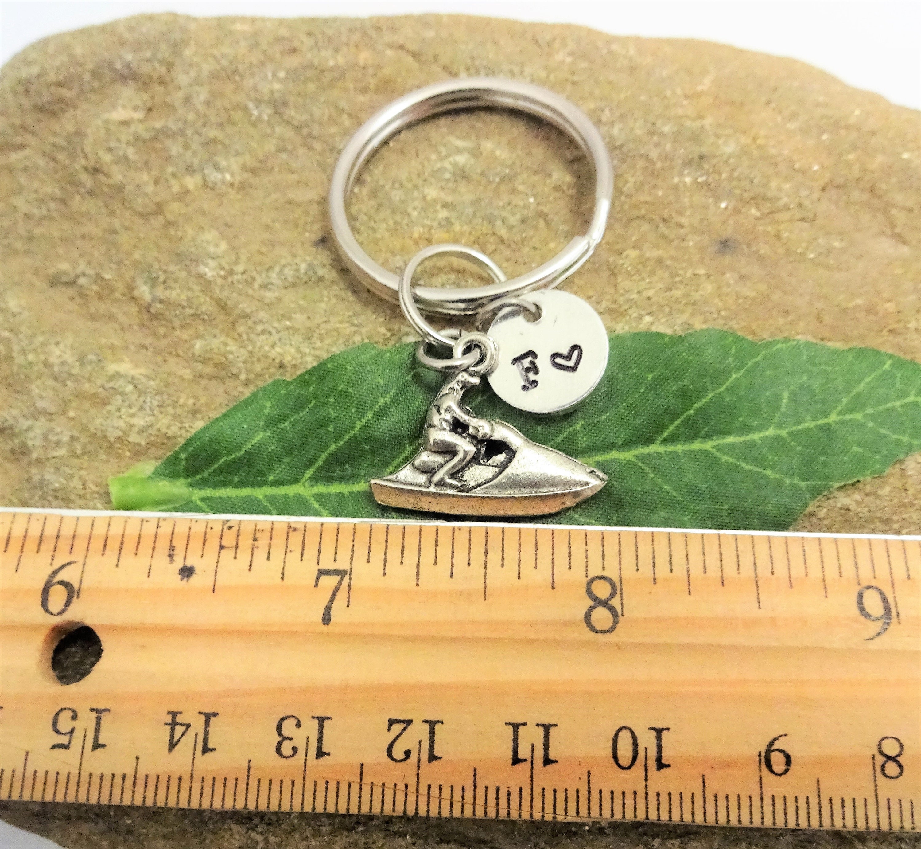 JET SKI KEYCHAIN With Personalized With Initial Charm - Etsy