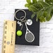 TENNIS KEYCHAIN Personalized With Initial Charm racquet, Yellow/green ...
