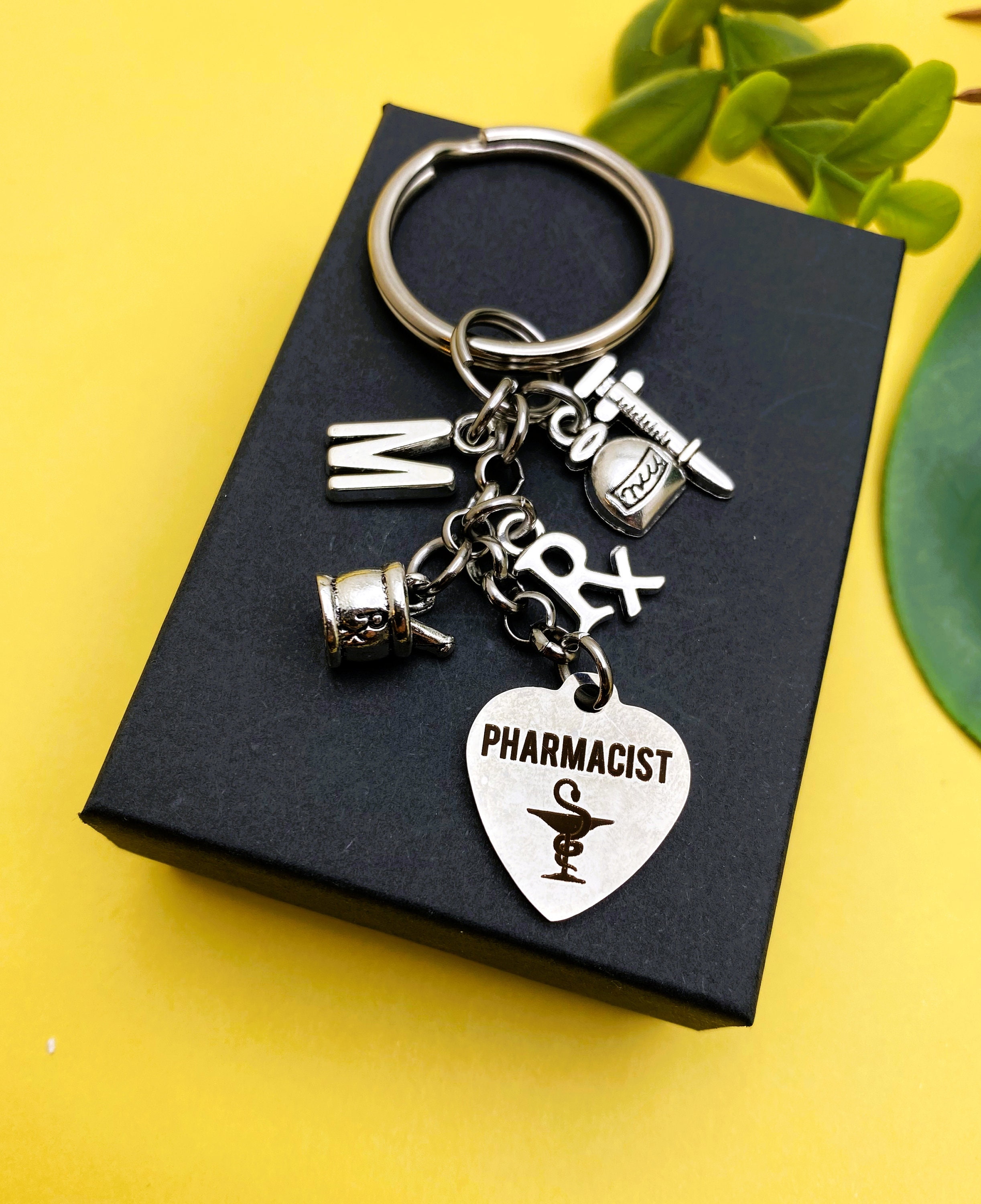 PHARMACIST KEYCHAIN Pharmacist or Pharmacy Tech Mortar & - Etsy