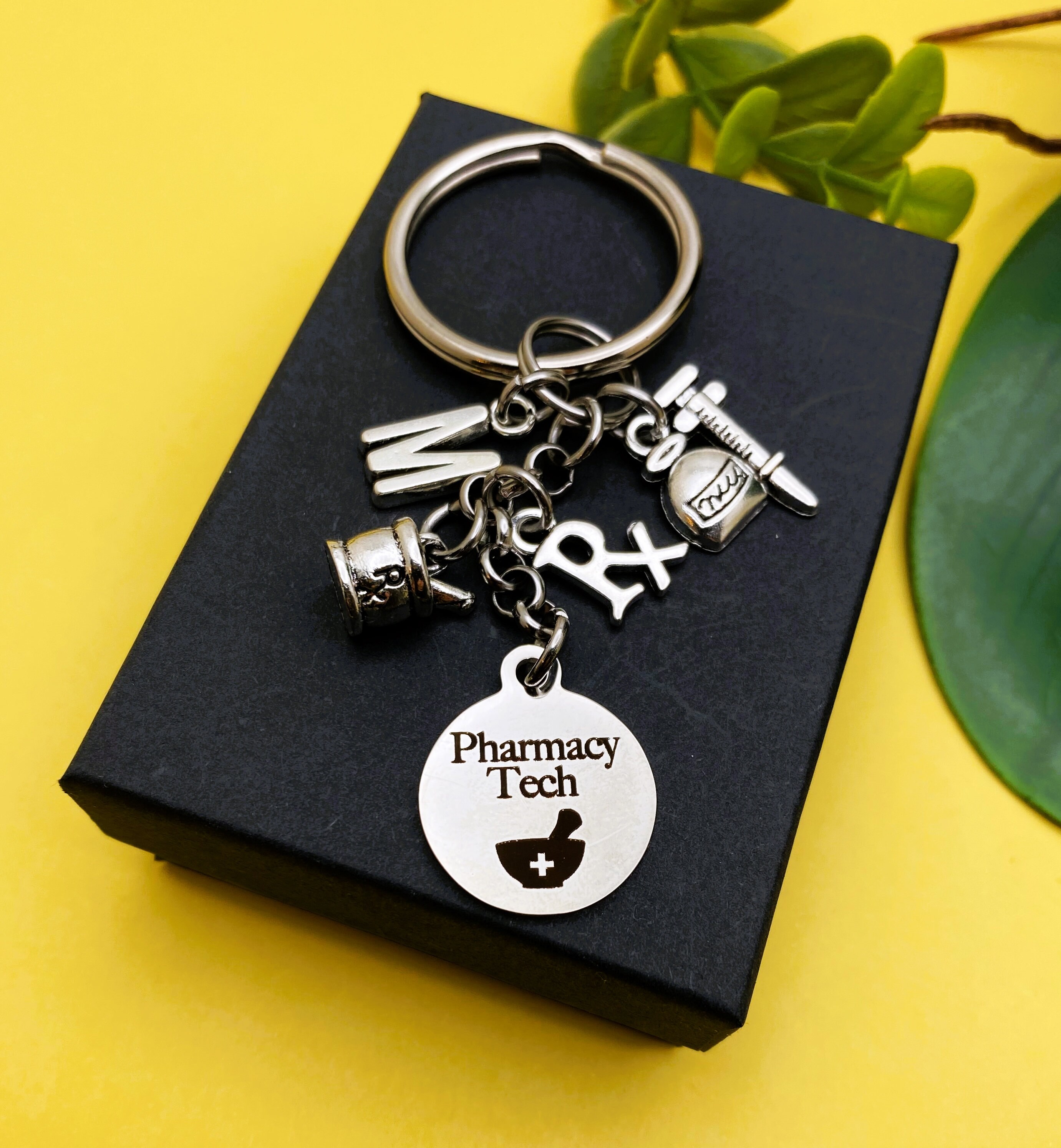 PHARMACIST KEYCHAIN Pharmacist or Pharmacy Tech Mortar & - Etsy