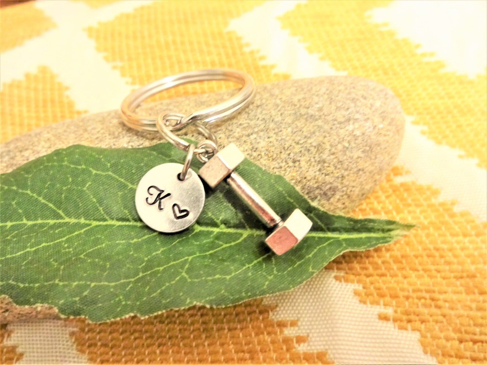 3D BARBELL KEYCHAIN Personalized With Initial Charm Dumbbell | Etsy