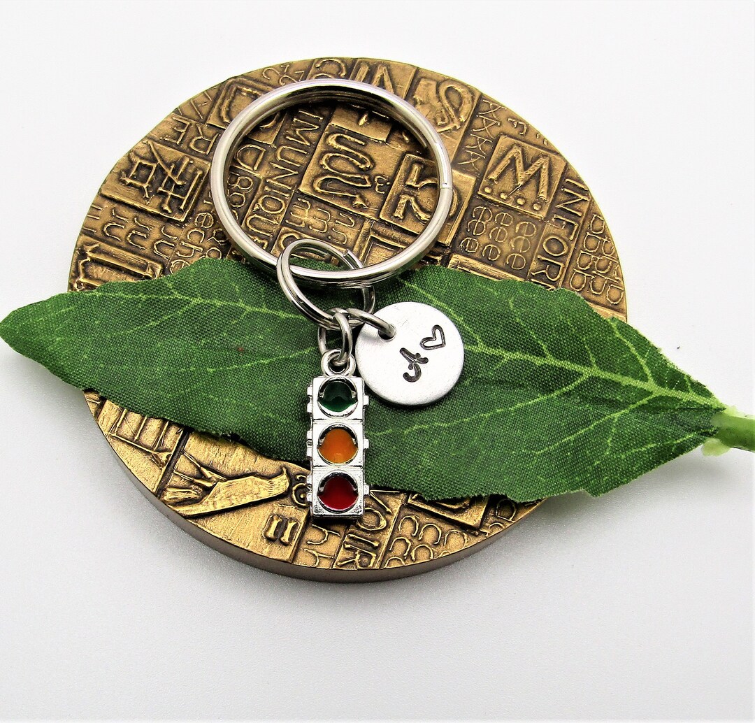 TIPPERARY HILL TRAFFIC Light Keychain Personalized With Initial Charm ...