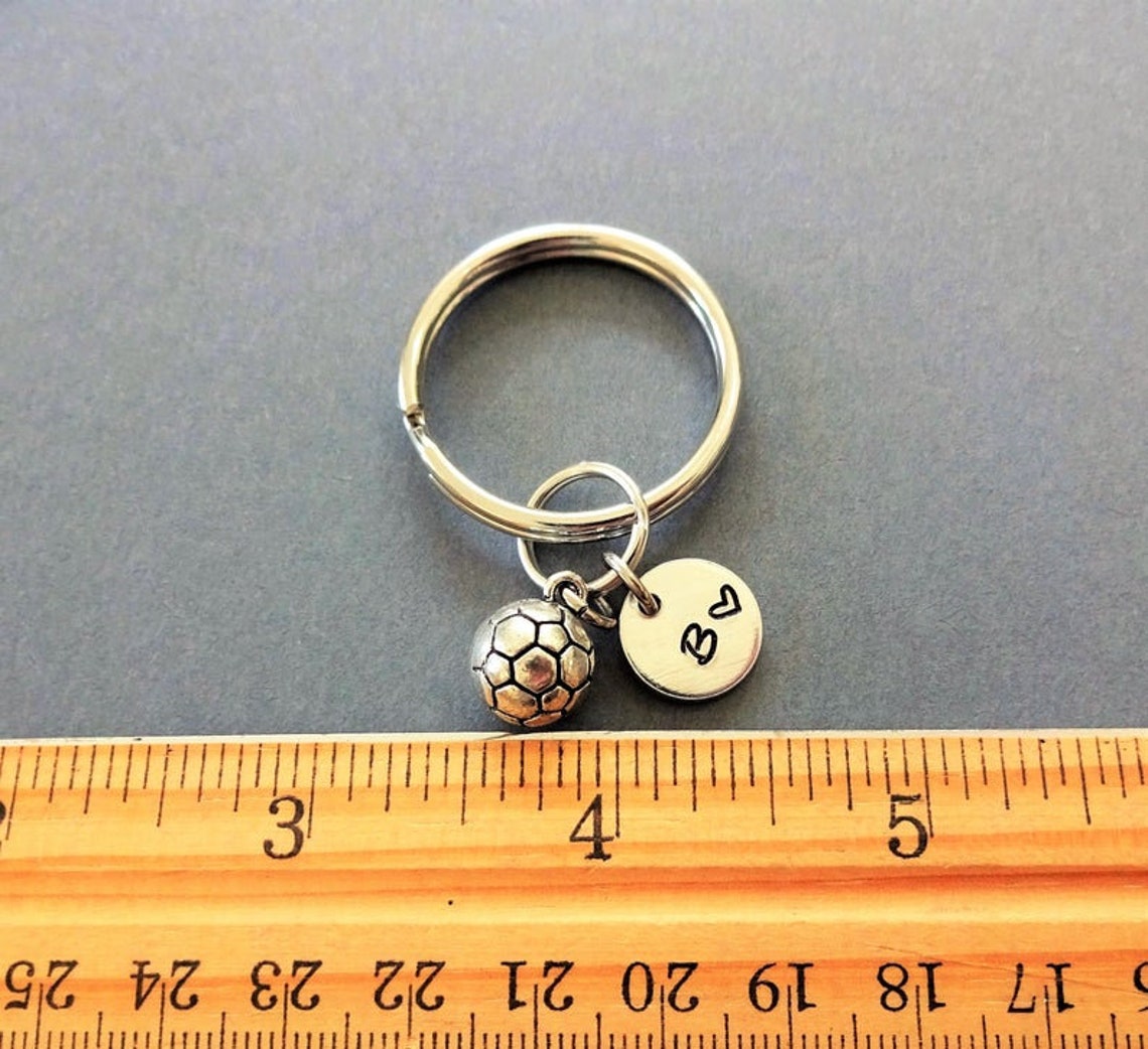 3D SOCCER BALL KEYCHAIN personalized with initial or number | Etsy