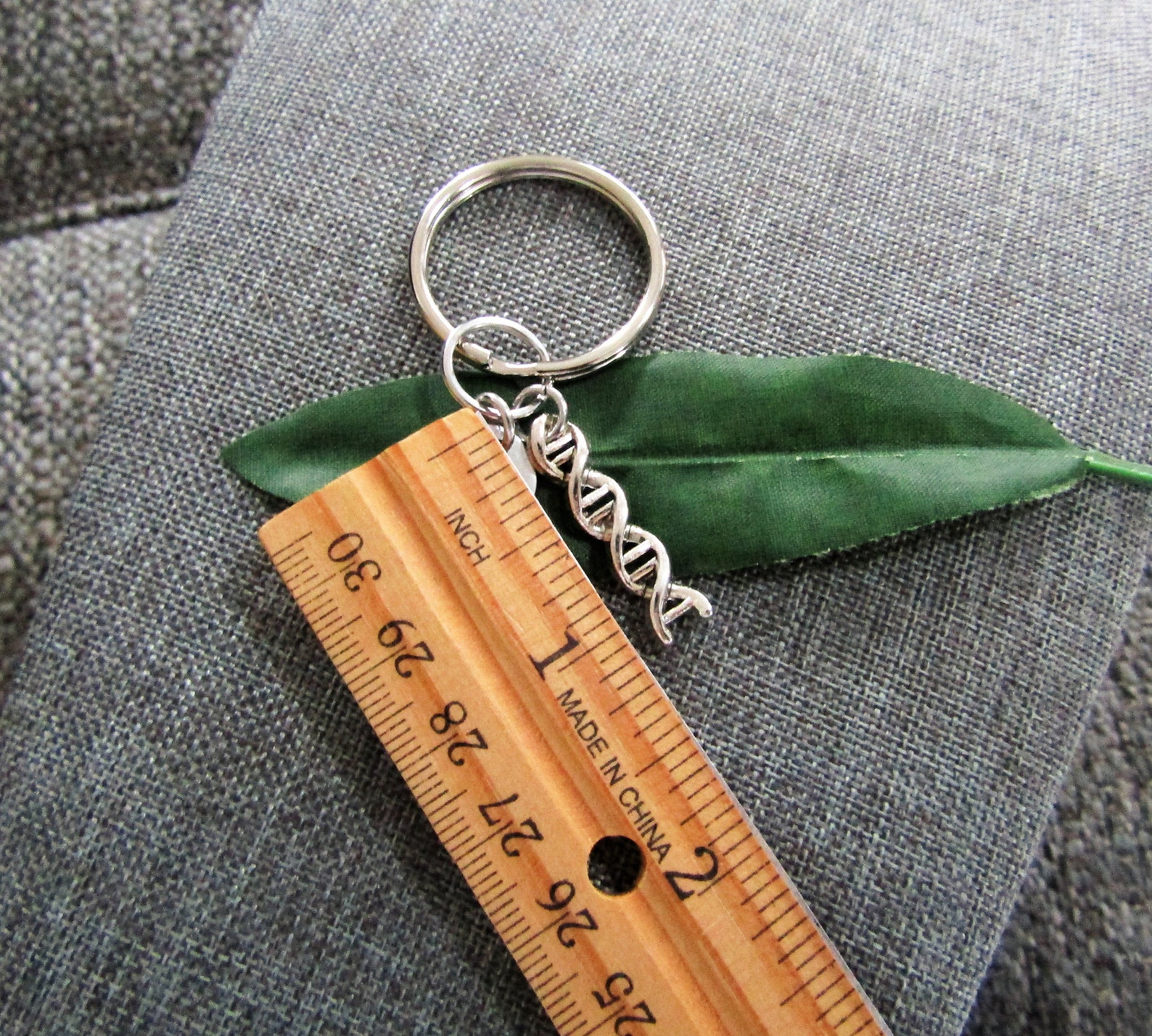 DNA KEYCHAIN Personalized With Initial Charm DNA Keychain | Etsy