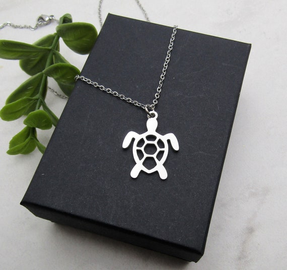STAINLESS STEEL TURTLE Necklace on a Stainless Steel Chain - Etsy