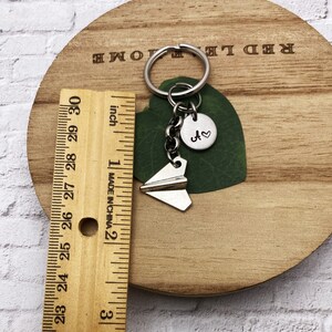 ORIGAMI AIRPLANE Keychain Personalized With Initial Charm - Silver Tone ...