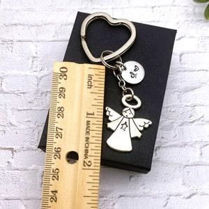 GUARDIAN ANGEL KEYCHAIN Personalized With Initial Charm Keychain, Purse ...