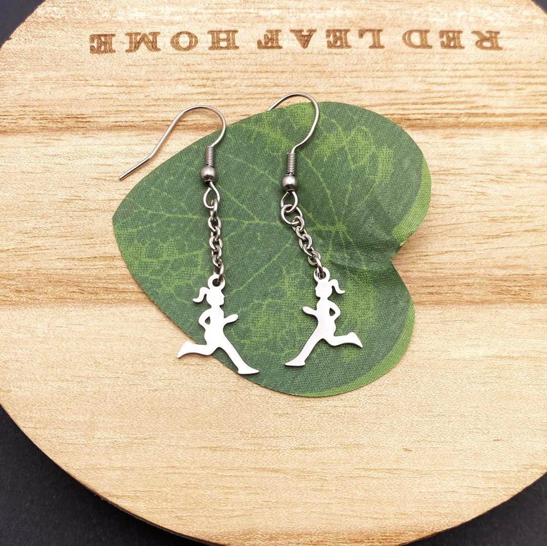 Stainless Steel Small RUNNER EARRINGS on Stainless Steel Hooks or Posts ...