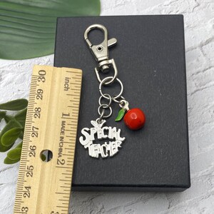 RED APPLE KEYCHAIN With "special Teacher" Charm - Gift for Teacher - 3d ...