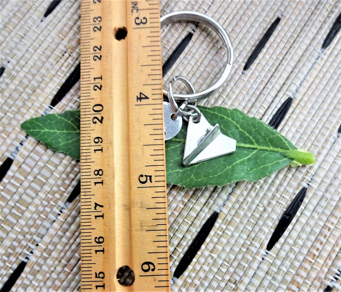 ORIGAMI AIRPLANE Keychain Personalized With Initial Charm - Etsy