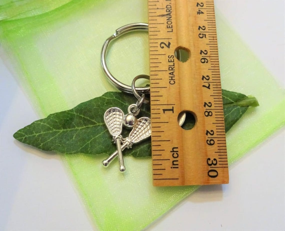 LACROSSE KEYCHAIN Personalized With Initial Charm Lacrosse - Etsy