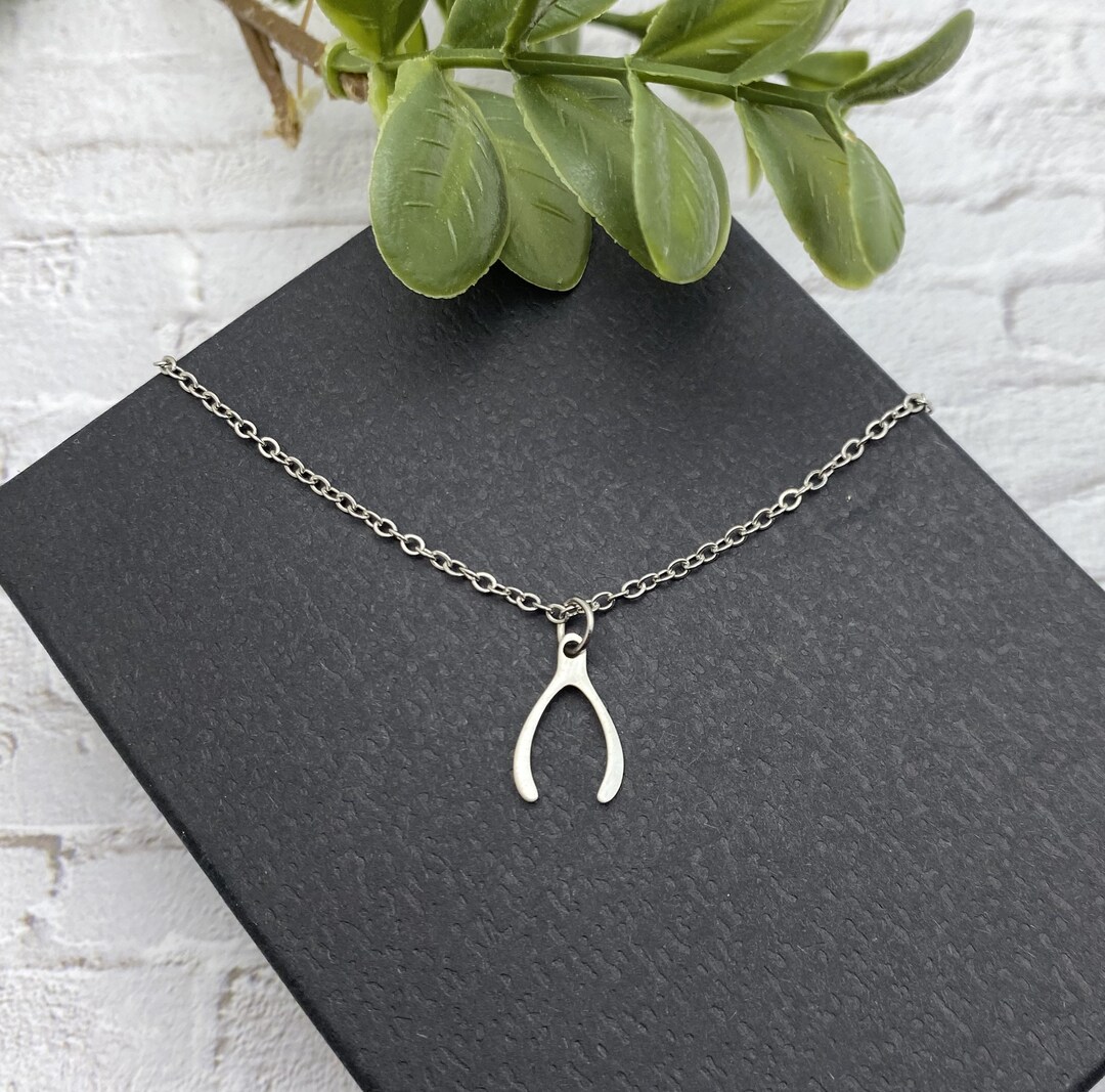 Stainless Steel Small WISHBONE NECKLACE - 5/8 Inch WISHBONE Necklace ...