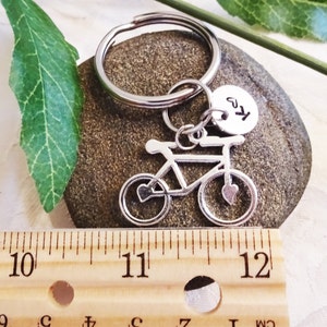 BICYCLE BIKE KEYCHAIN Personalized With Initial Charm - Bike Keychain ...