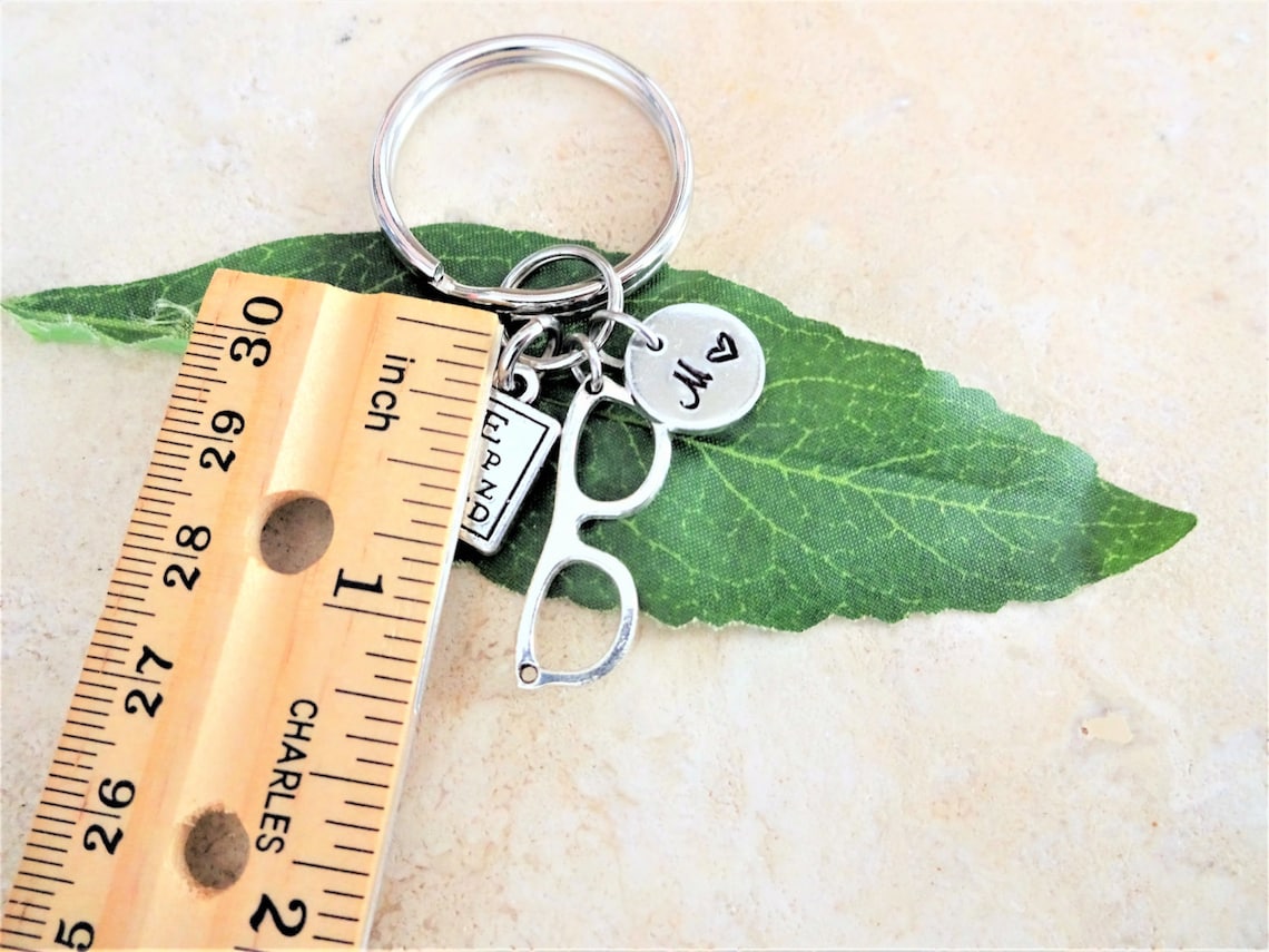 EYE CHART & GLASSES Keychain Personalized With Initial Charm - Etsy