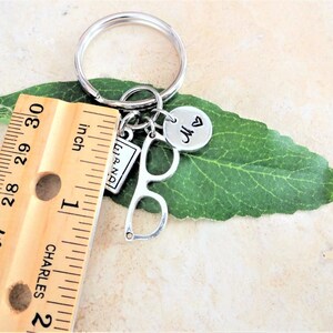 EYE CHART & GLASSES Keychain Personalized With Initial Charm ...