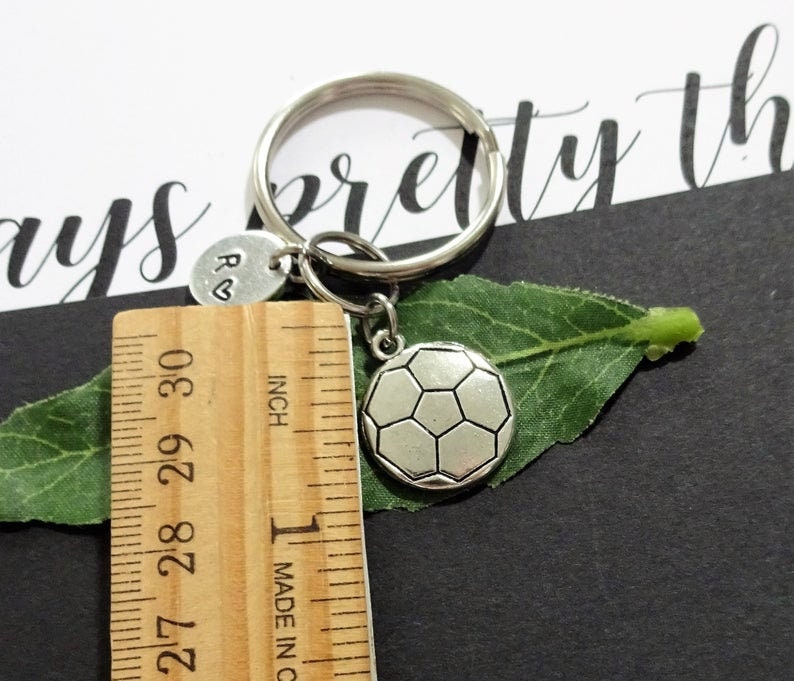SOCCER BALL KEYCHAIN Personalized With Initial or Number Charm ...