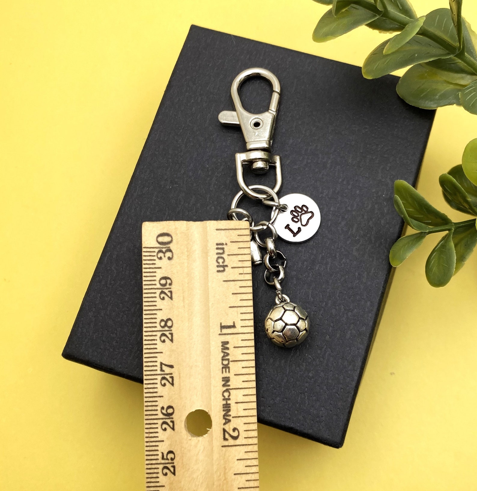SOCCER BALL & CLEAT Keychain Personalized With Initial or - Etsy