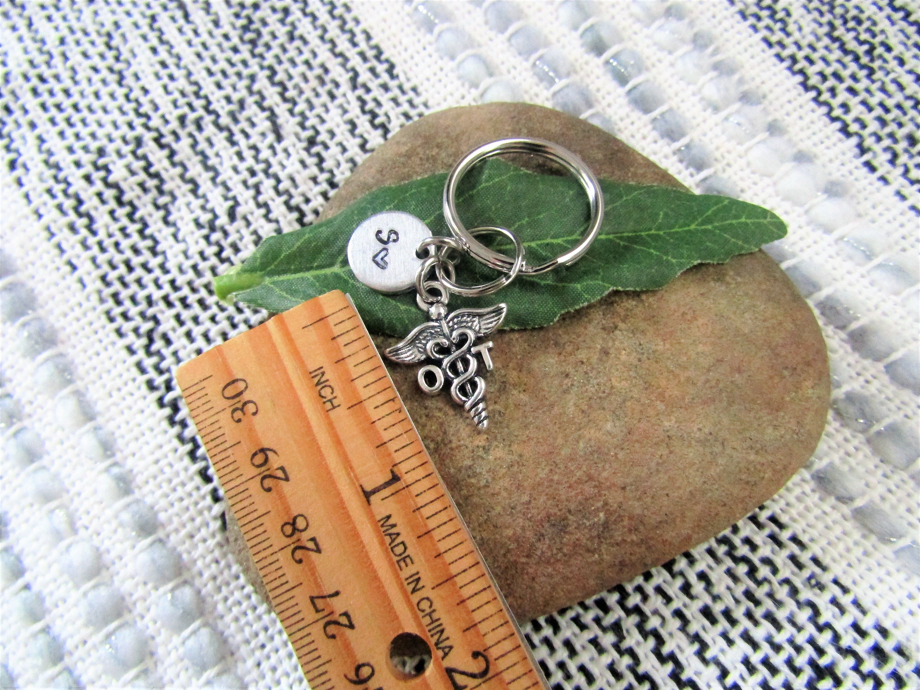 OT or OTA KEYCHAIN Personalized With an Initial Charm - Etsy