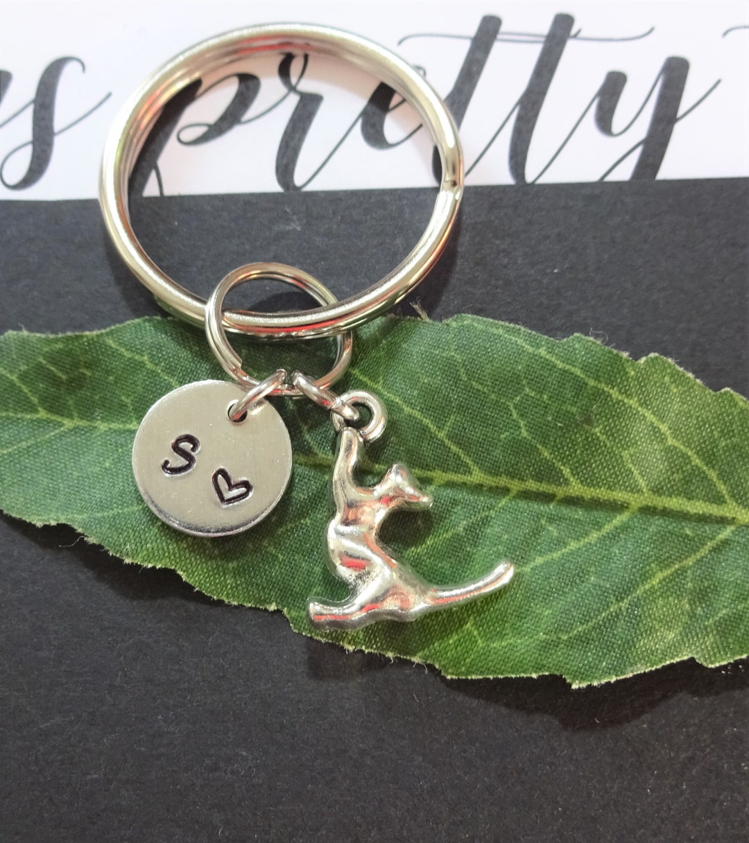 3D CAT KEYCHAIN Personalized With Initial Charm Silver Cat Backpack ...