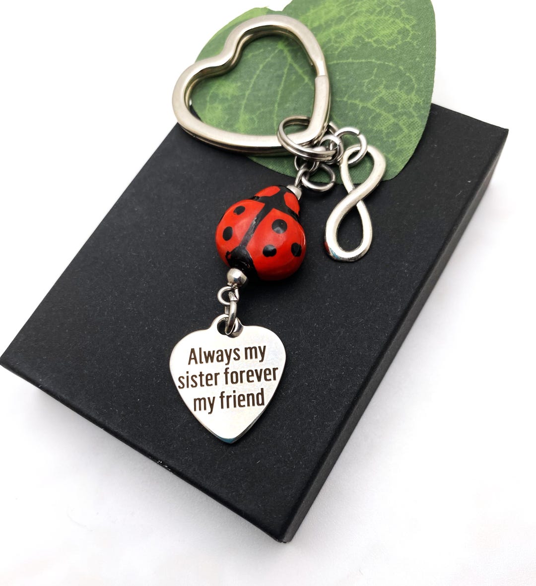 SISTER KEYCHAIN With Ladybug and Infinity Charm - "always My Sister ...