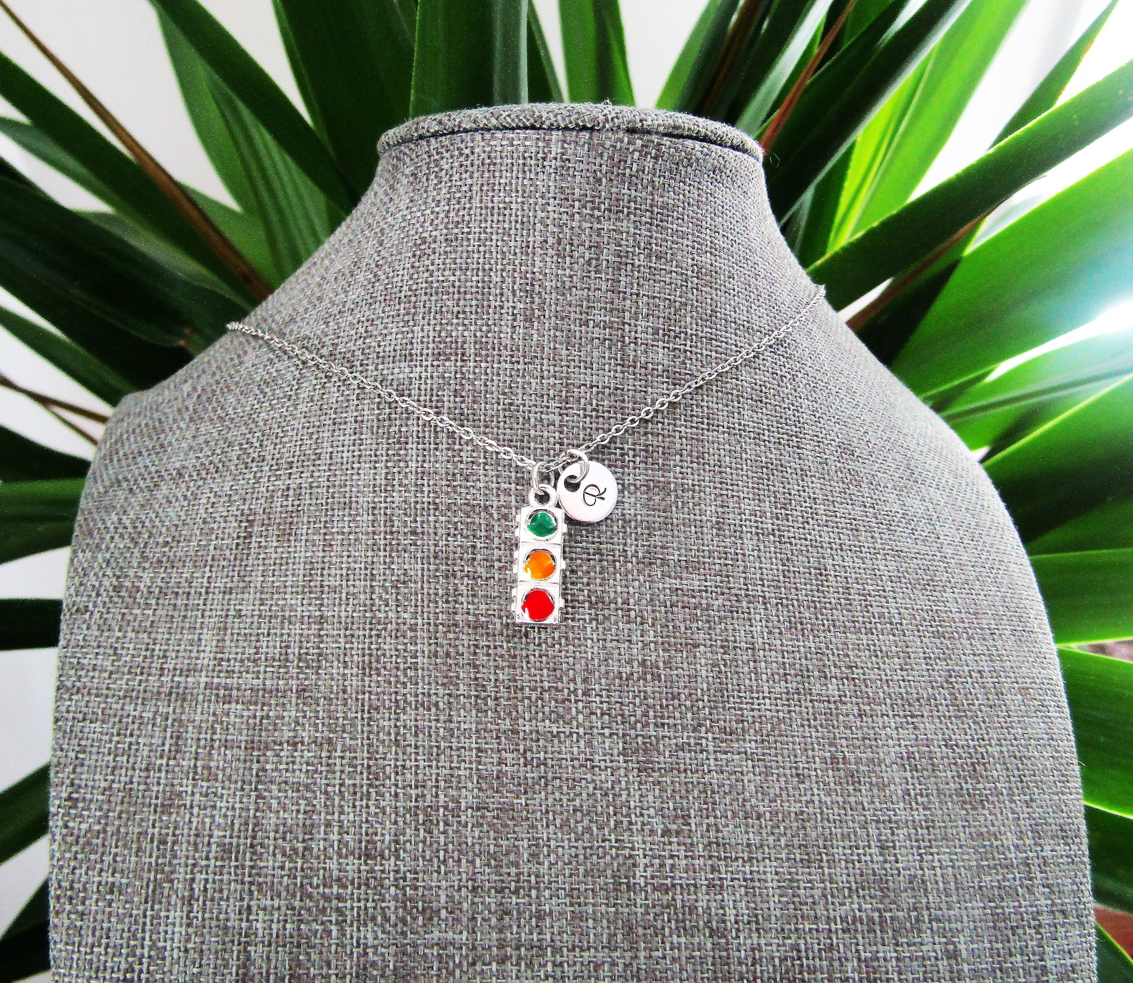 Tipperary Hill TRAFFIC LIGHT NECKLACE Personalized W Initial on a ...