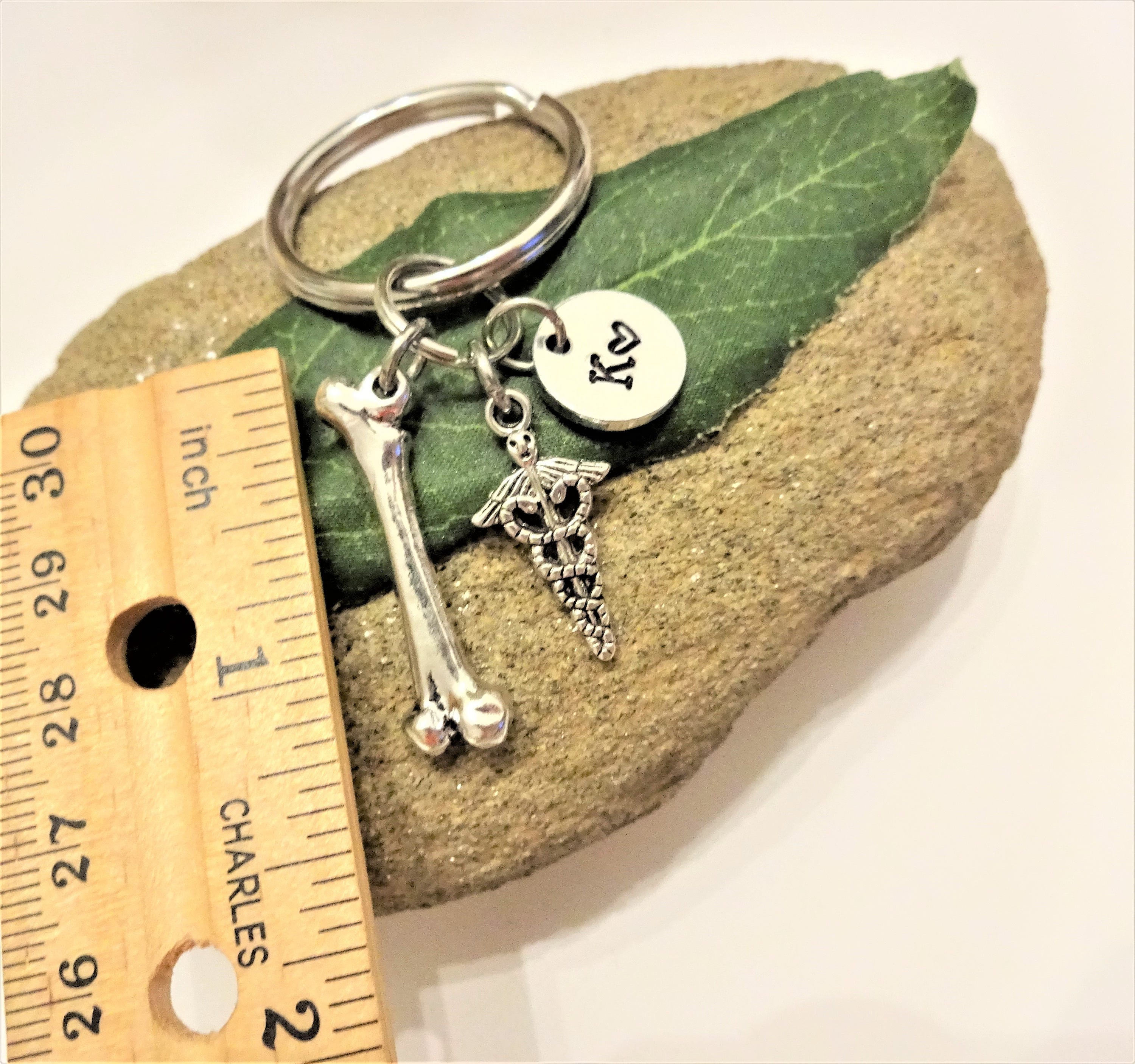 ORTHO MD, Ortho TECH or Nurse Keychain Personalized With Initial Charm ...