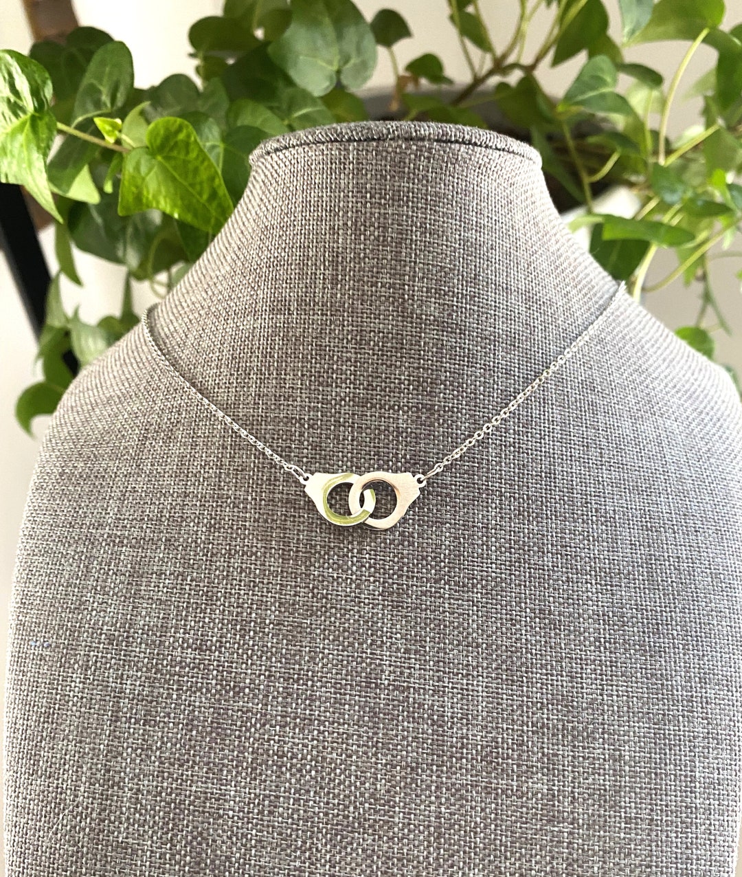 STAINLESS STEEL HANDCUFF Necklace - Interlocking Cuffs Completely ...