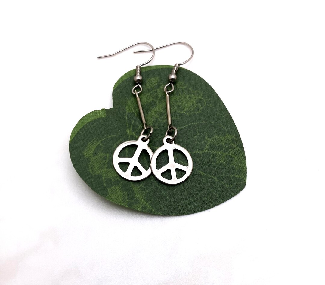 Stainless Steel PEACE SIGN EARRINGS - With or Without the Long ...