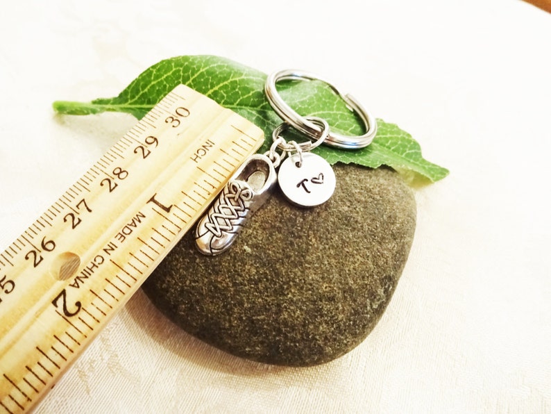 RUNNER'S SHOE KEYCHAIN Personalized With Initial Charm - Etsy