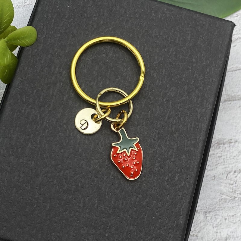 Strawberries Keychain - Etsy