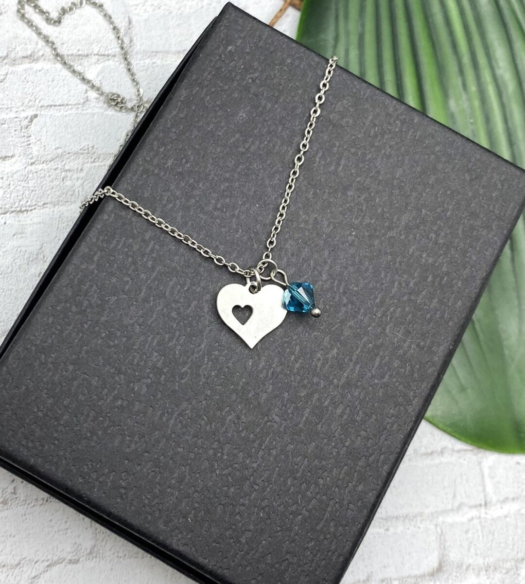 Stainless Steel HEART in HEART NECKLACE on a Stainless Steel Chain With ...