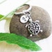 FILIGREE TURTLE KEYCHAIN Personalized With Initial Charm Keychain ...