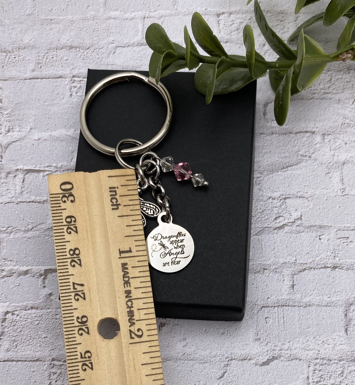 REMEMBRANCE KEYCHAIN With "dragonflies Appear When Angels Are Near ...