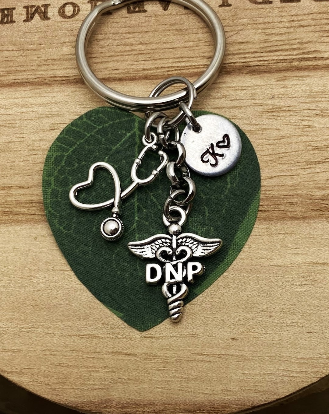 DNP KEYCHAIN Personalized With Initial Charm - Doctor of Nursing ...