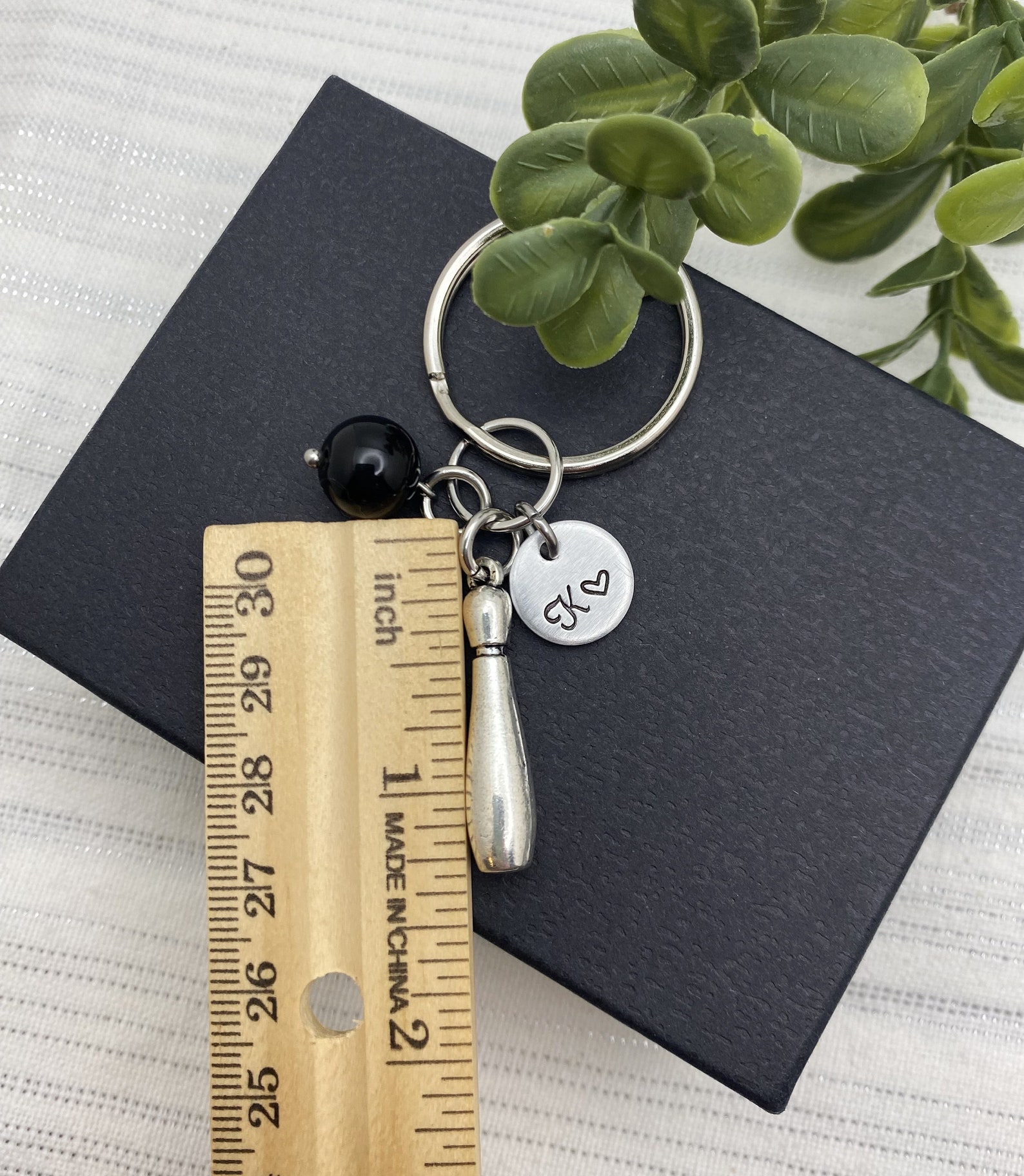 BOWLING PIN Keychain Personalized With Initial Charm With - Etsy