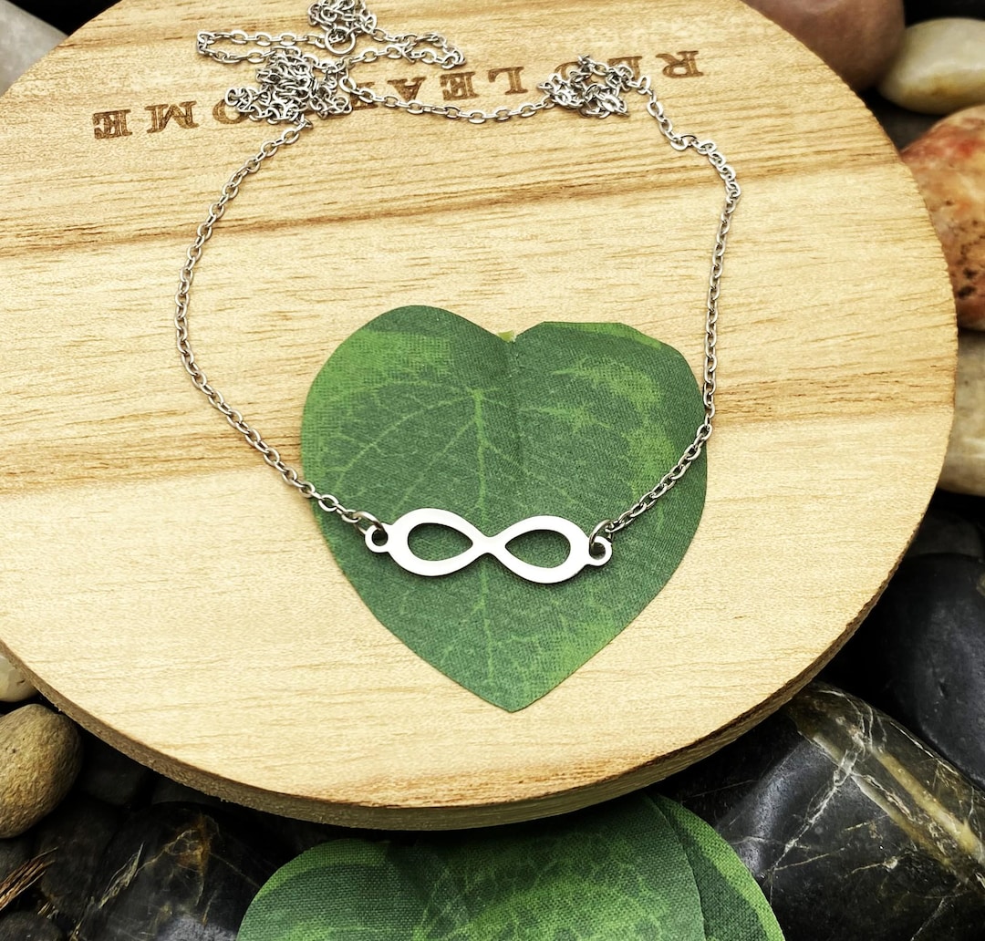 Stainless Steel INFINITY NECKLACE on a Stainless Steel Cable Chain, 1 ...