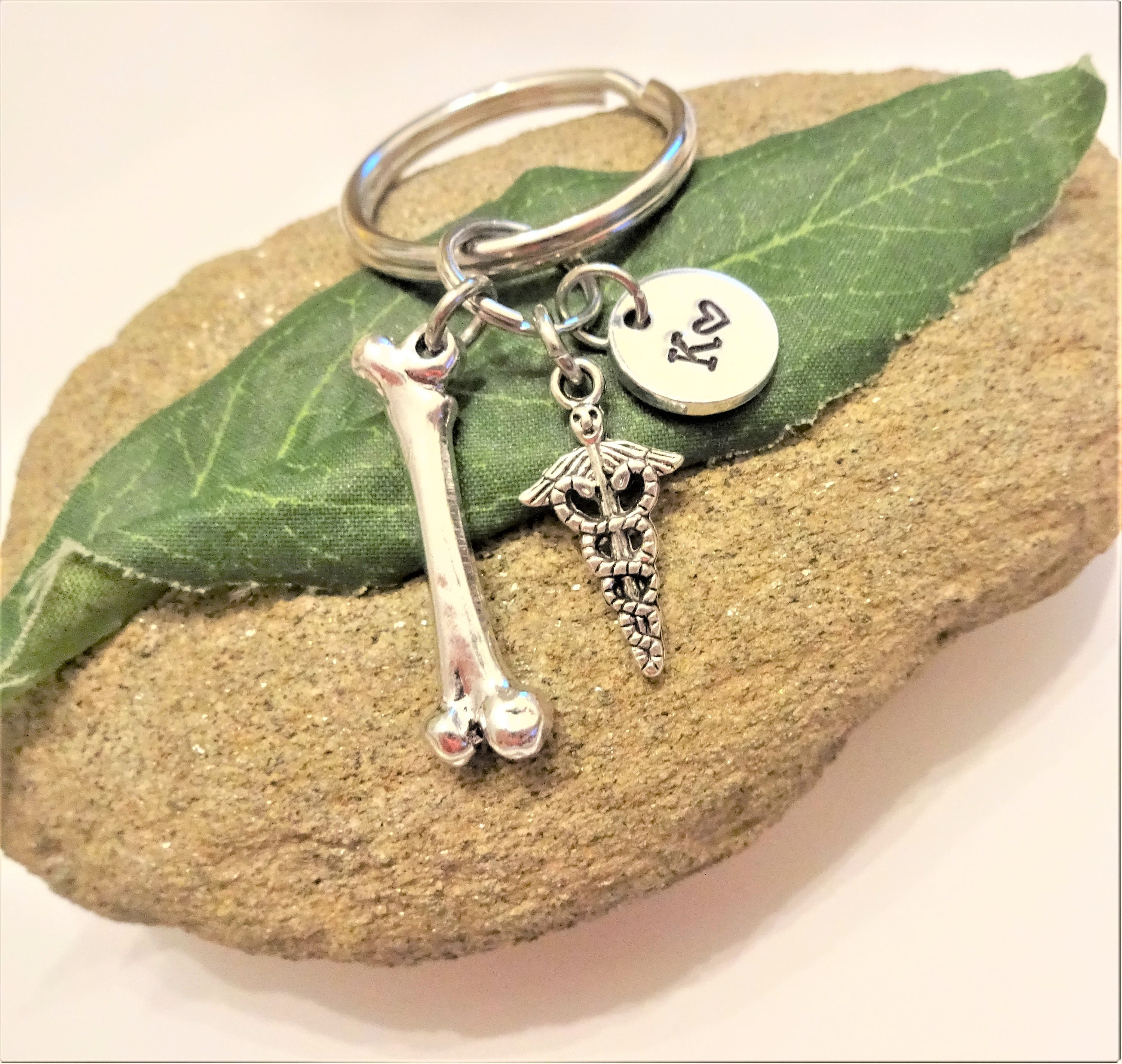ORTHO MD, Ortho TECH or Nurse Keychain Personalized With Initial Charm ...