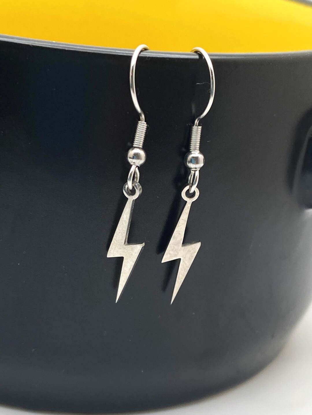 Stainless Steel LIGHTNING BOLT EARRINGS, 3/4 Bolts, All Stainless Steel ...
