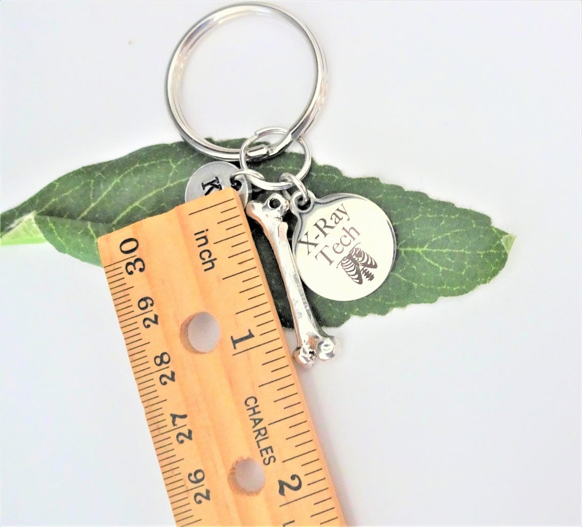 X-RAY TECH KEYCHAIN Personalized With Initial Charm Xray - Etsy