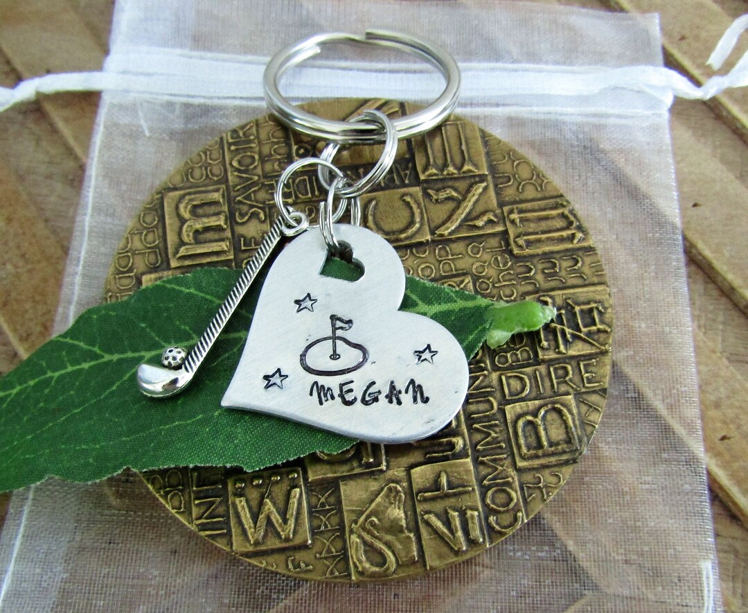 PERSONALIZED GOLF KEYCHAIN With Name and Golf Club Charm - Keychain ...