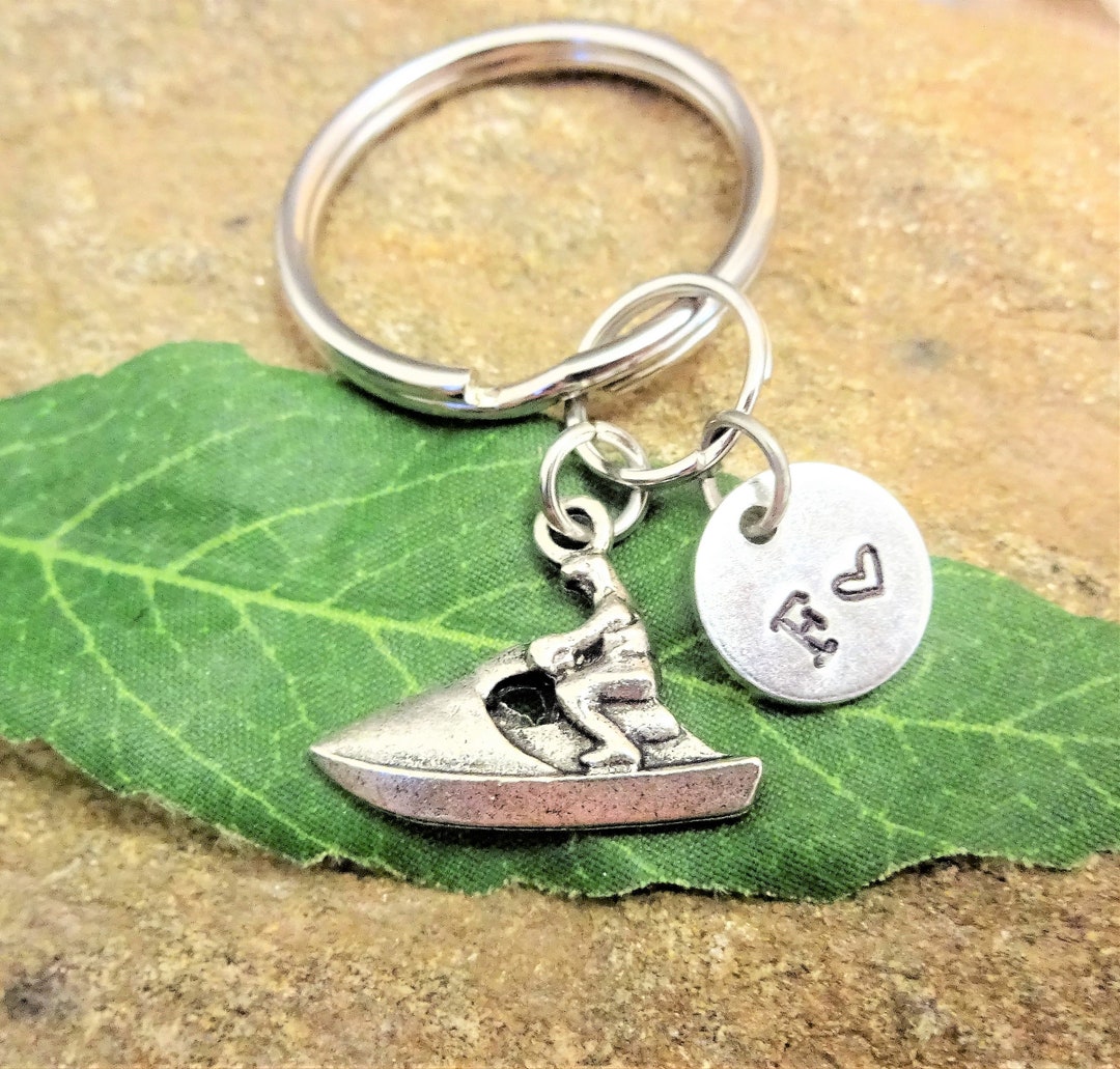 JET SKI KEYCHAIN With Personalized With Initial Charm - Nautical ...