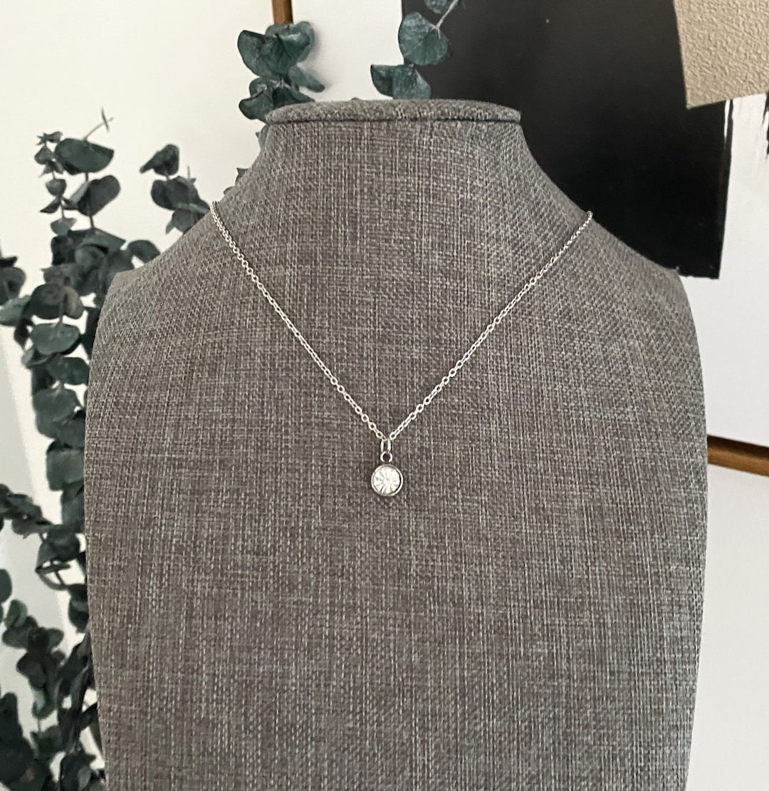 CHANNEL CRYSTAL NECKLACE - All Metal is Natural Silver Stainless Steel ...