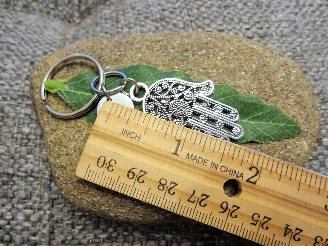 HAMSA HAND KEYCHAIN Personalized With Initial Charm 1 1/2 - Etsy