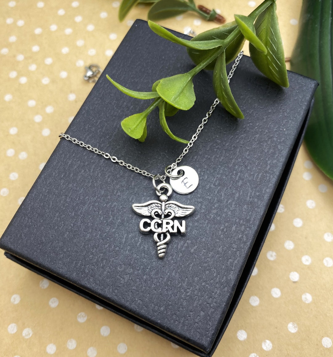 CCRN Necklace Personalized With Initial Charm - CCRN Critical Care ...