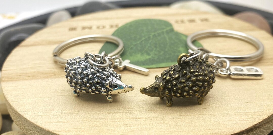 3D HEDGEHOG KEYCHAIN Personalized With Initial Charm - Choose the ...