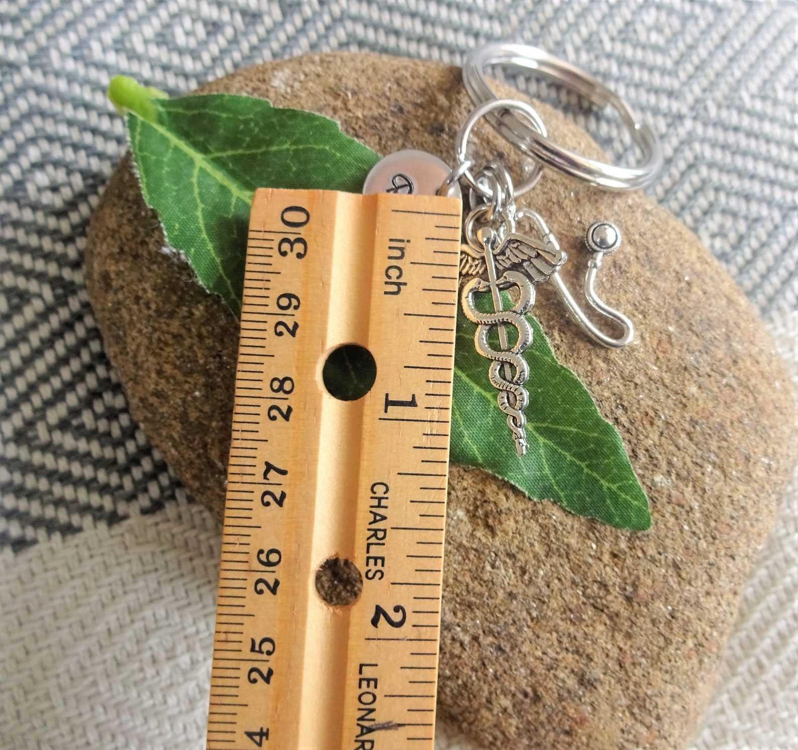 CADUCEUS & STETHOSCOPE Keychain Personalized With Initial - Etsy